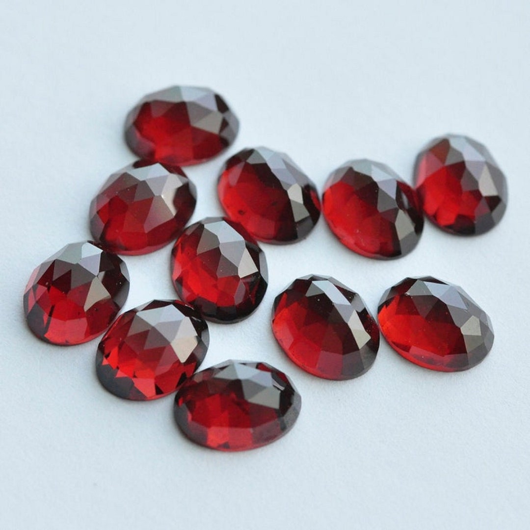 Red Garnet Oval Checker Cut Stone / Natural Red Garnet / Eye Clean ...