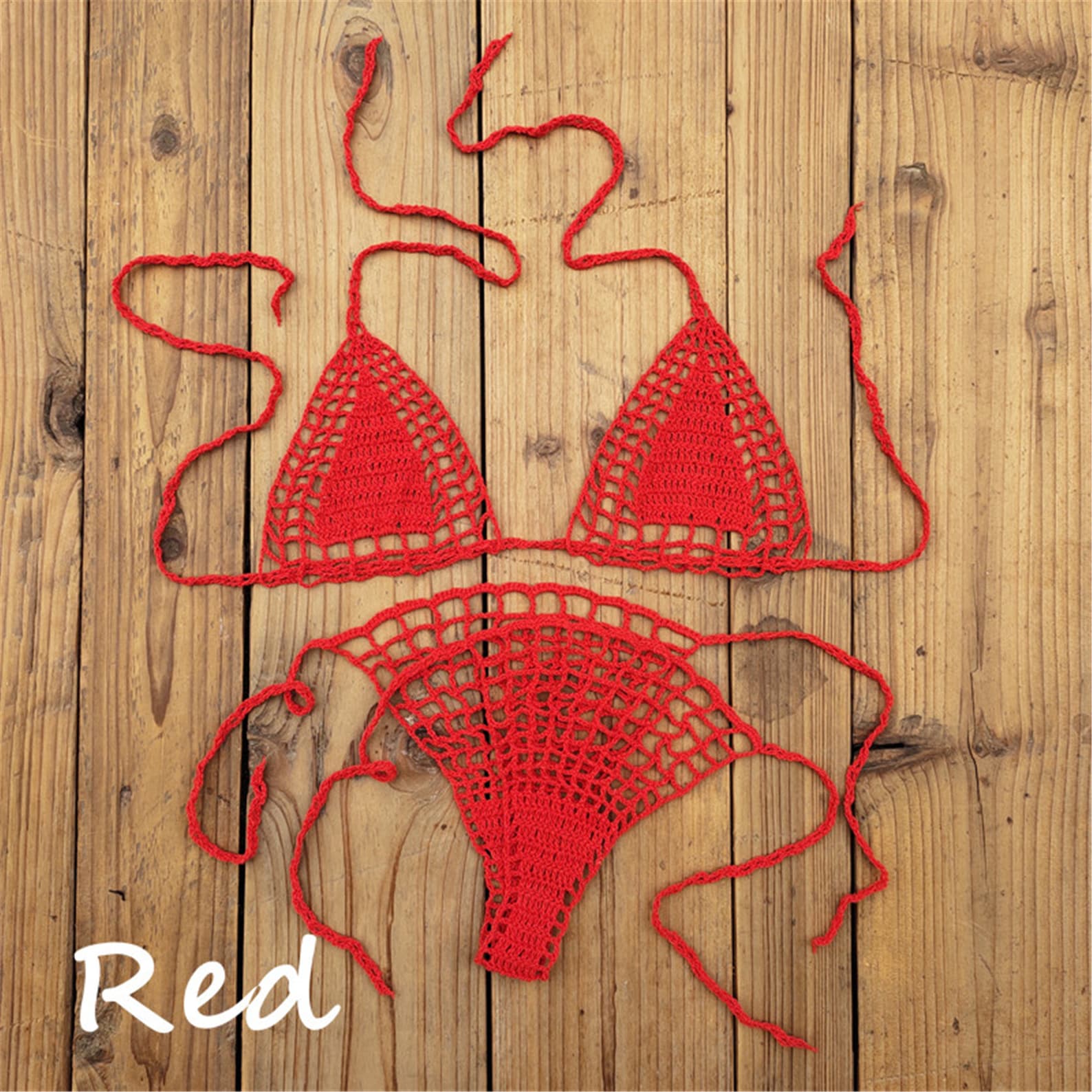 Hand Crochet Bikini Top Bottom Microkini Thong Boho Monokini Etsy