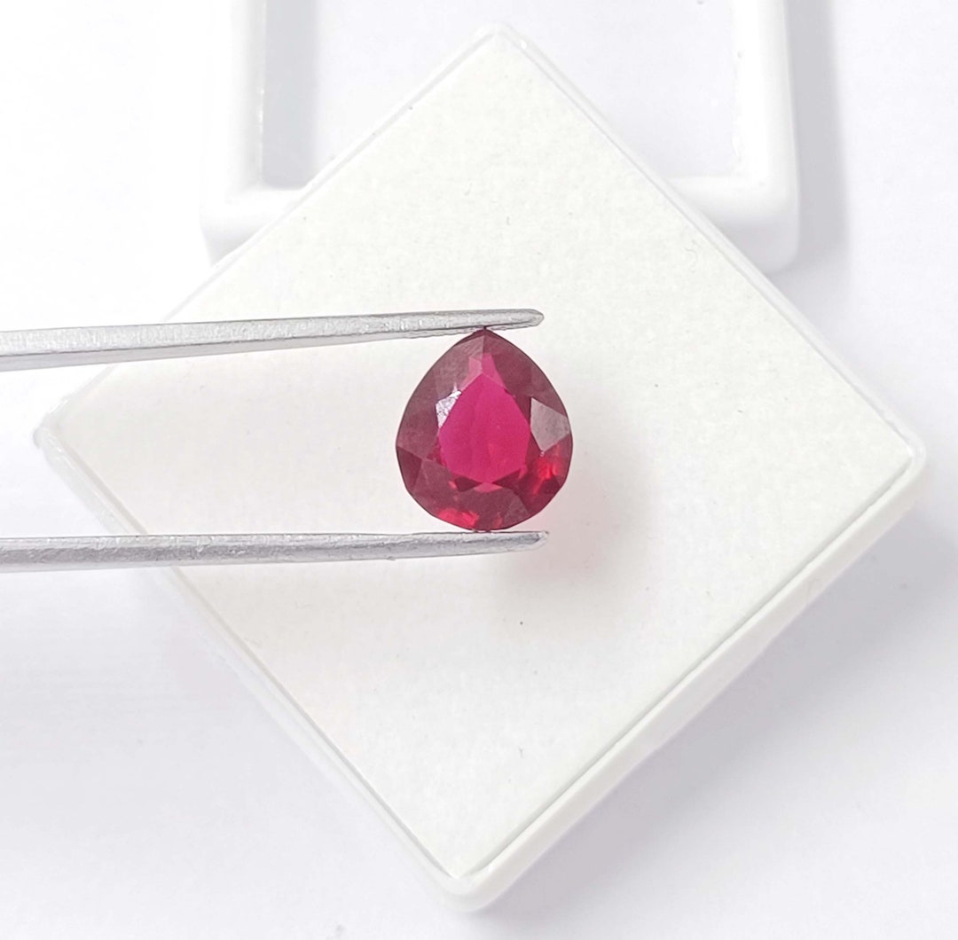 Ruby Natural African RED Ruby Stone 6.80 Carat Certified Natural Pear ...