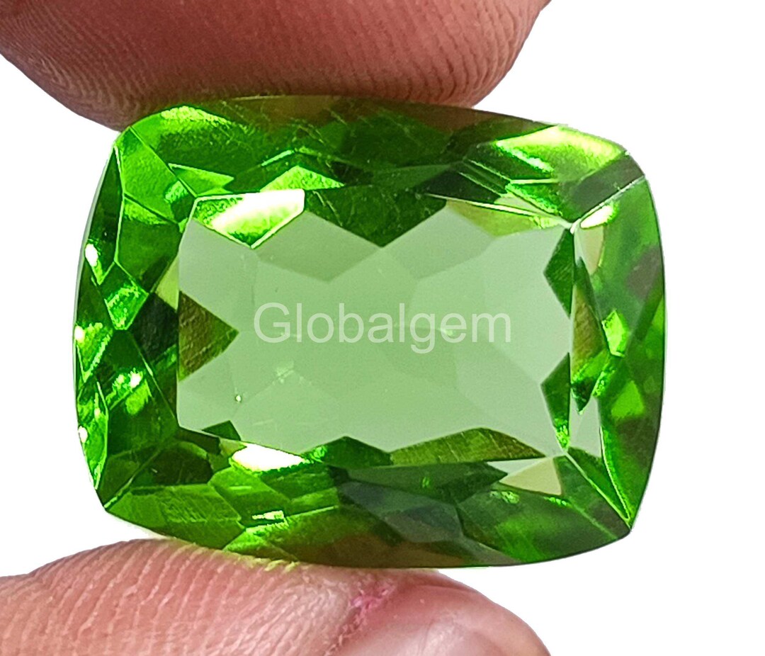 Green Peridot Cushion Cut Precious 15.40 Ct Extremely Rare Natural ...