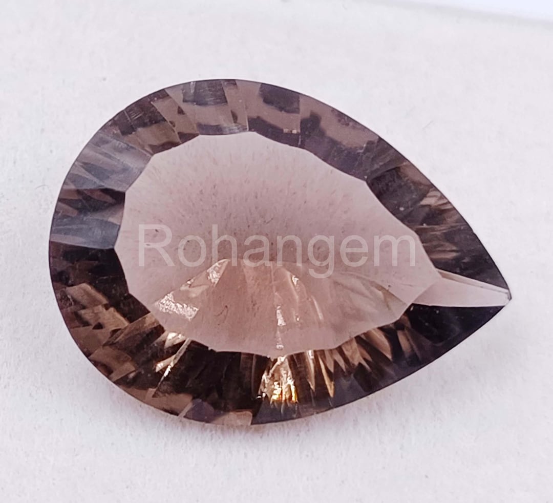 Smokey Quartz Natural 11.40 Carat Certified Faceted Pear Cut Shiny ...
