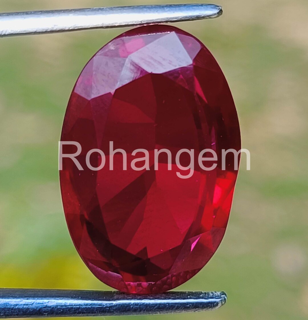 Natural Red Ruby 20 Ct From Burma Faceted Oval Shape Transparent Rare ...