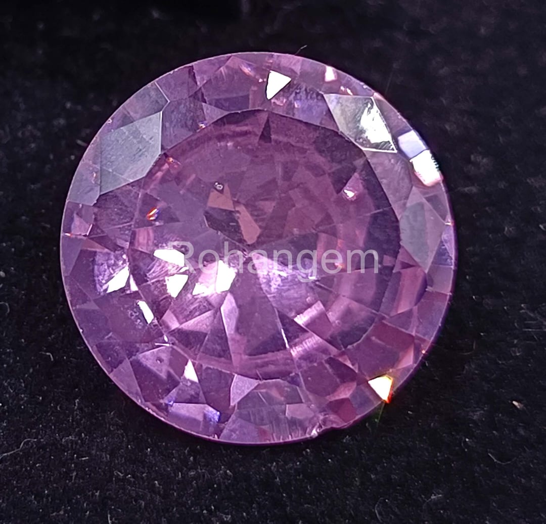 Natural Pink Sapphire Transparent Stone 17.5 Ct Certified Faceted Round ...