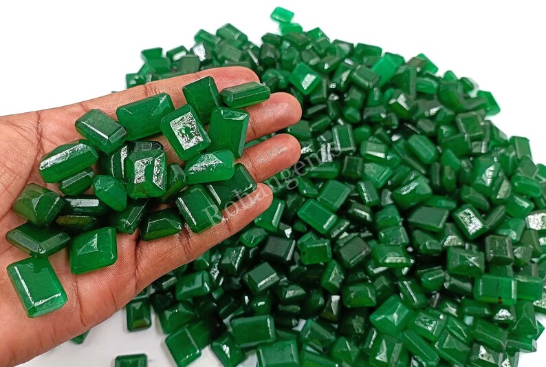 Green Emerald Natural Certified Loose Gemstone Faceted Emerald Cut 2500 ...