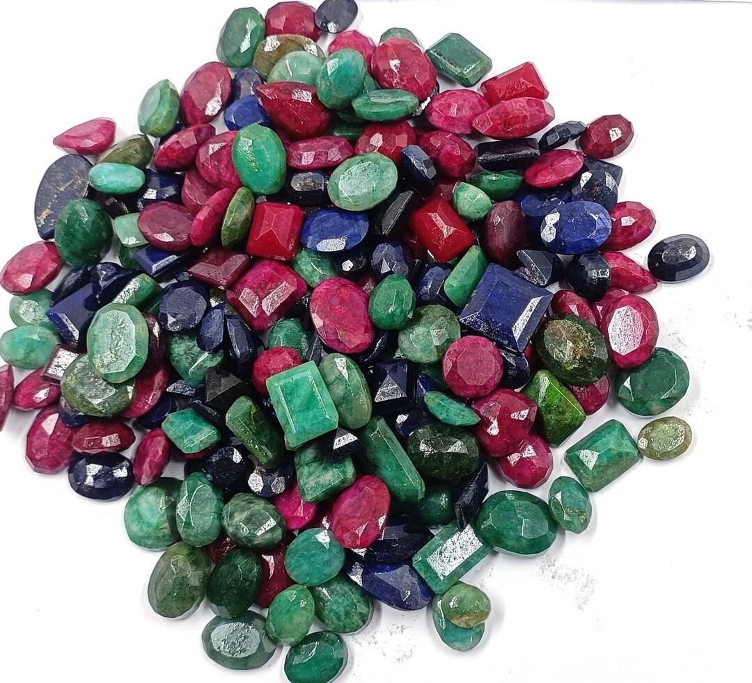 Sapphire Emerald Ruby Mix Stone Natural Mix Shape Certified Loose ...