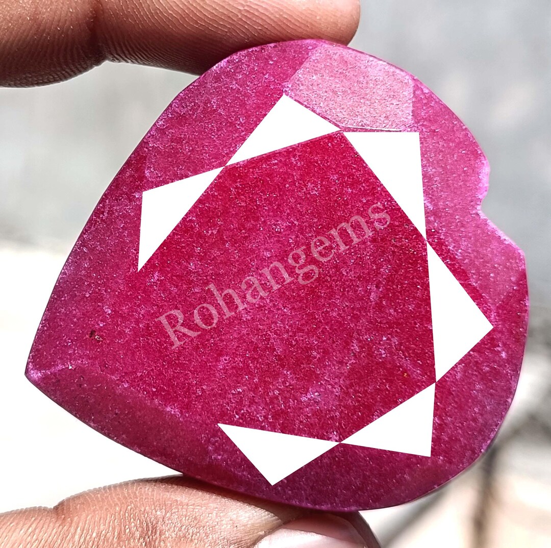 Pink Ruby Big Gemstone Faceted Heart Cut Stone 311.5 Ct Certified ...