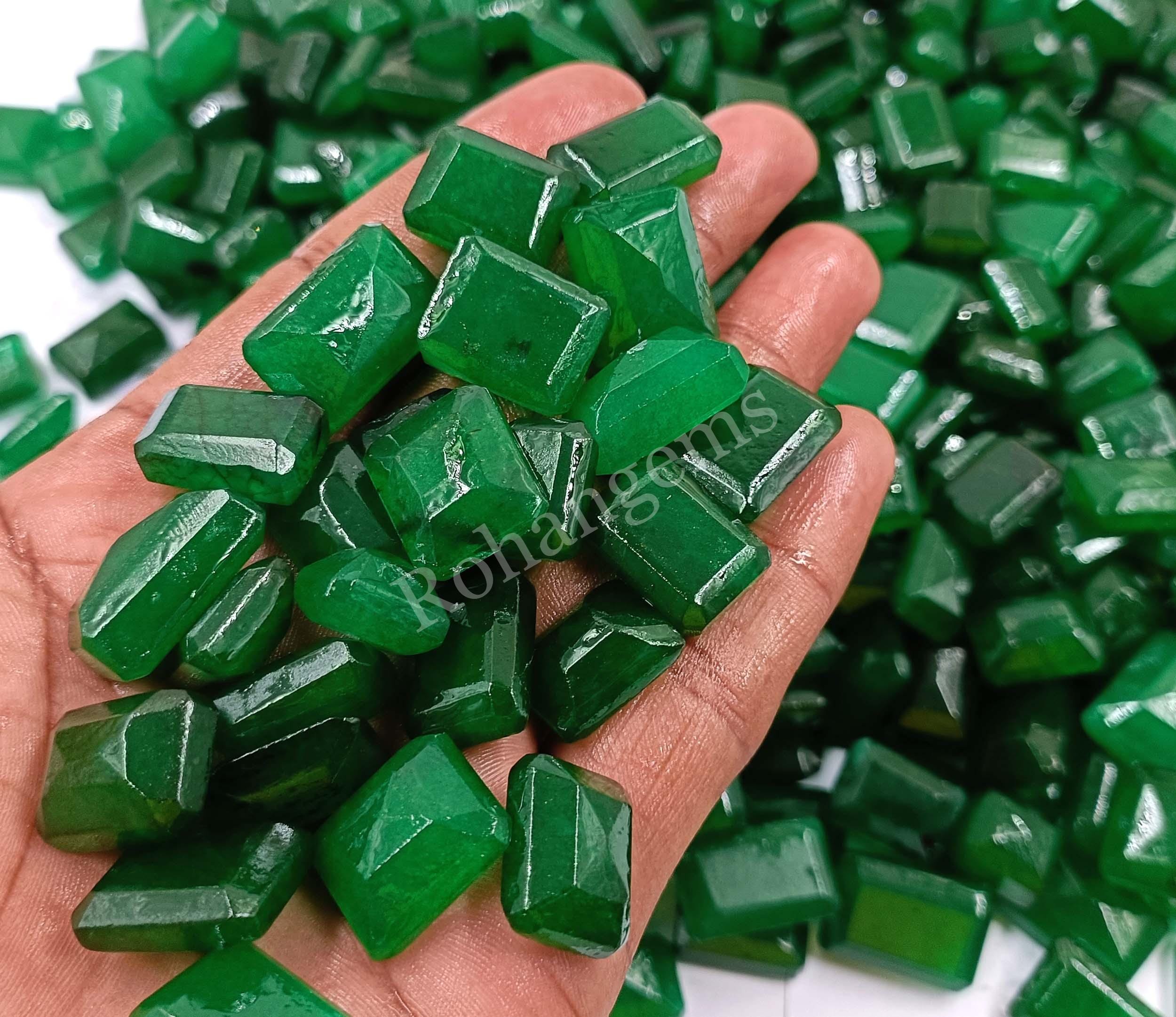 Green Emerald Natural Certified Loose Gemstone Faceted Emerald Cut 2500 ...