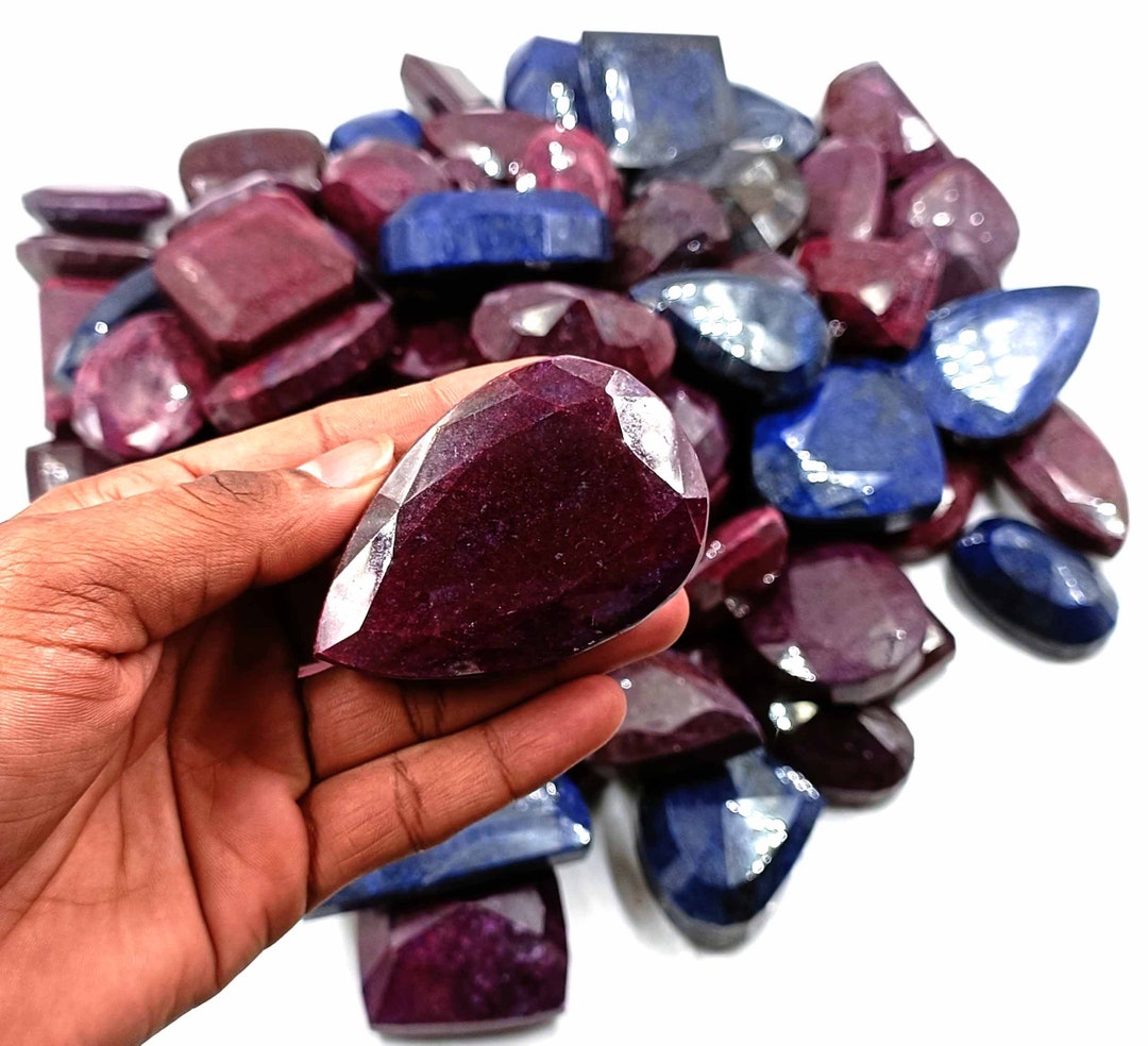 Sapphire & Ruby 1kg-10kg Mix Lot Mix Cut Gems Superb Quality Certified ...