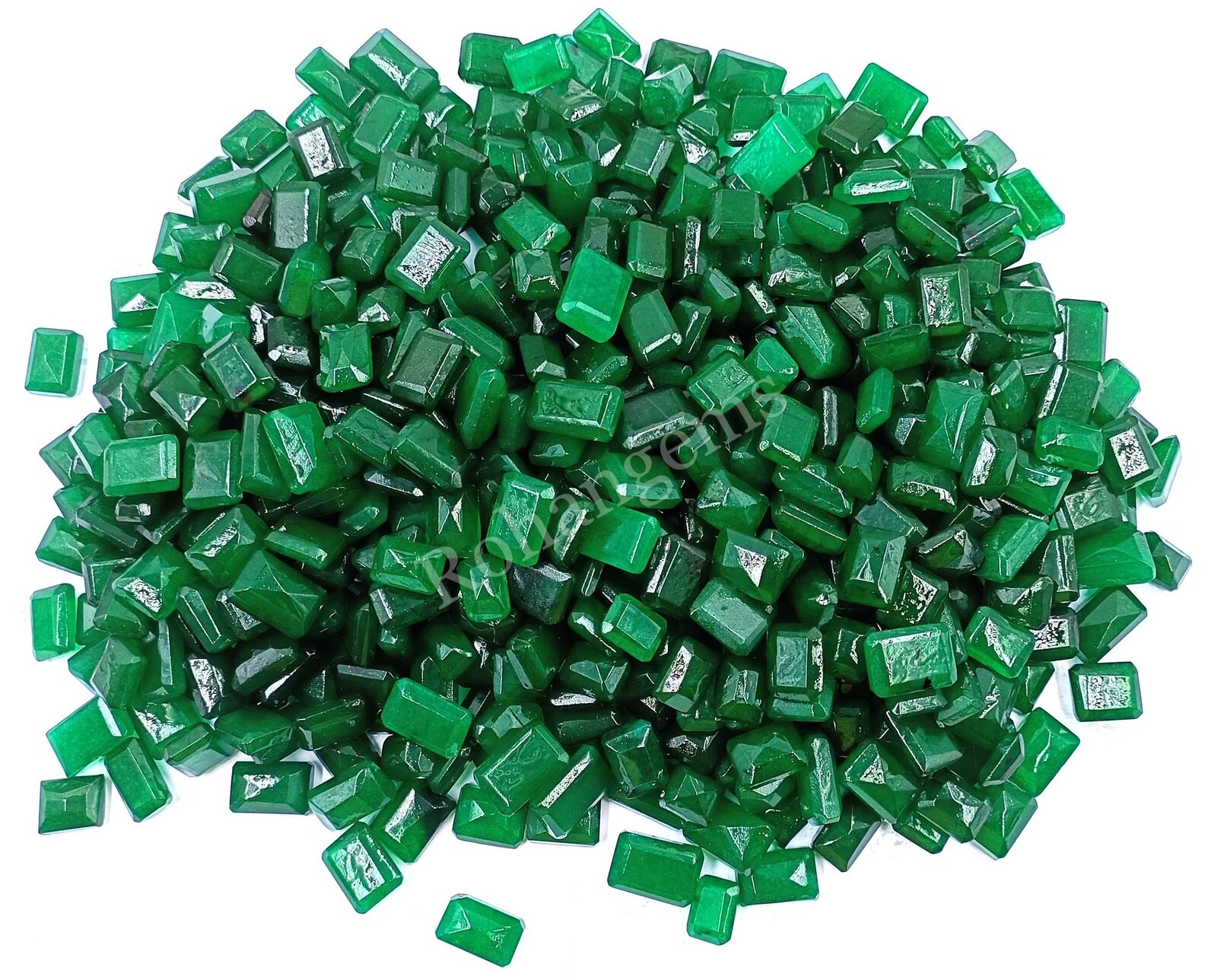 Green Emerald Natural Certified Loose Gemstone Faceted Emerald Cut 2500 ...