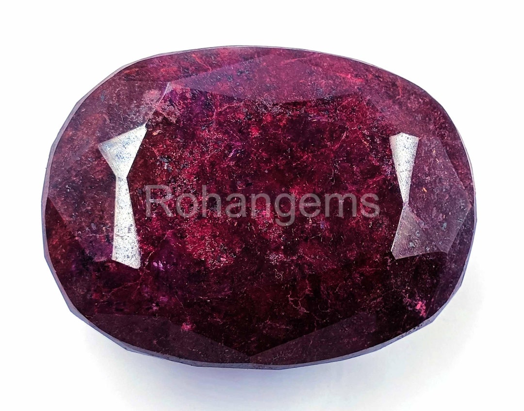 Red Ruby Gemstone 3237 Ct Natural Certified Loose Gemstone Faceted Oval ...