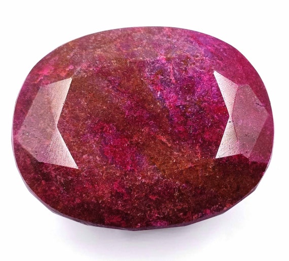 Natural Ruby Gemstone - 41.50 Ct Oval Faceted Loose Ruby, African ...