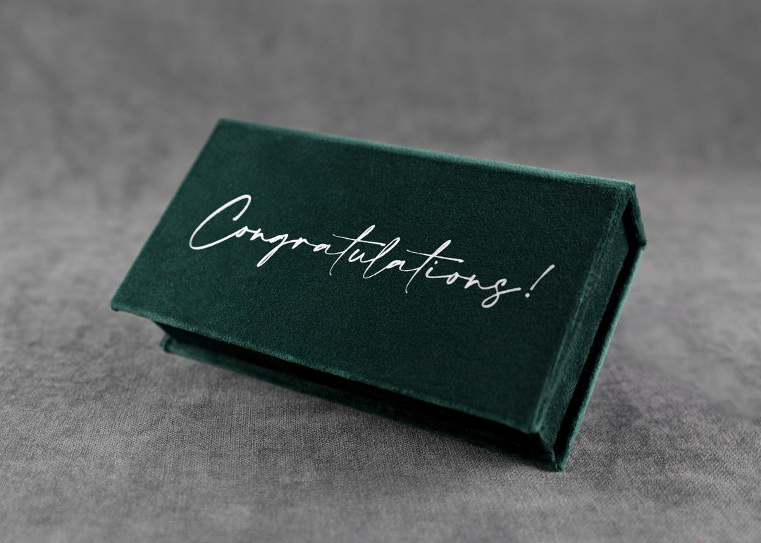 Custom Green Money Box, Elegant Wedding / Birthday / Graduation Gift ...