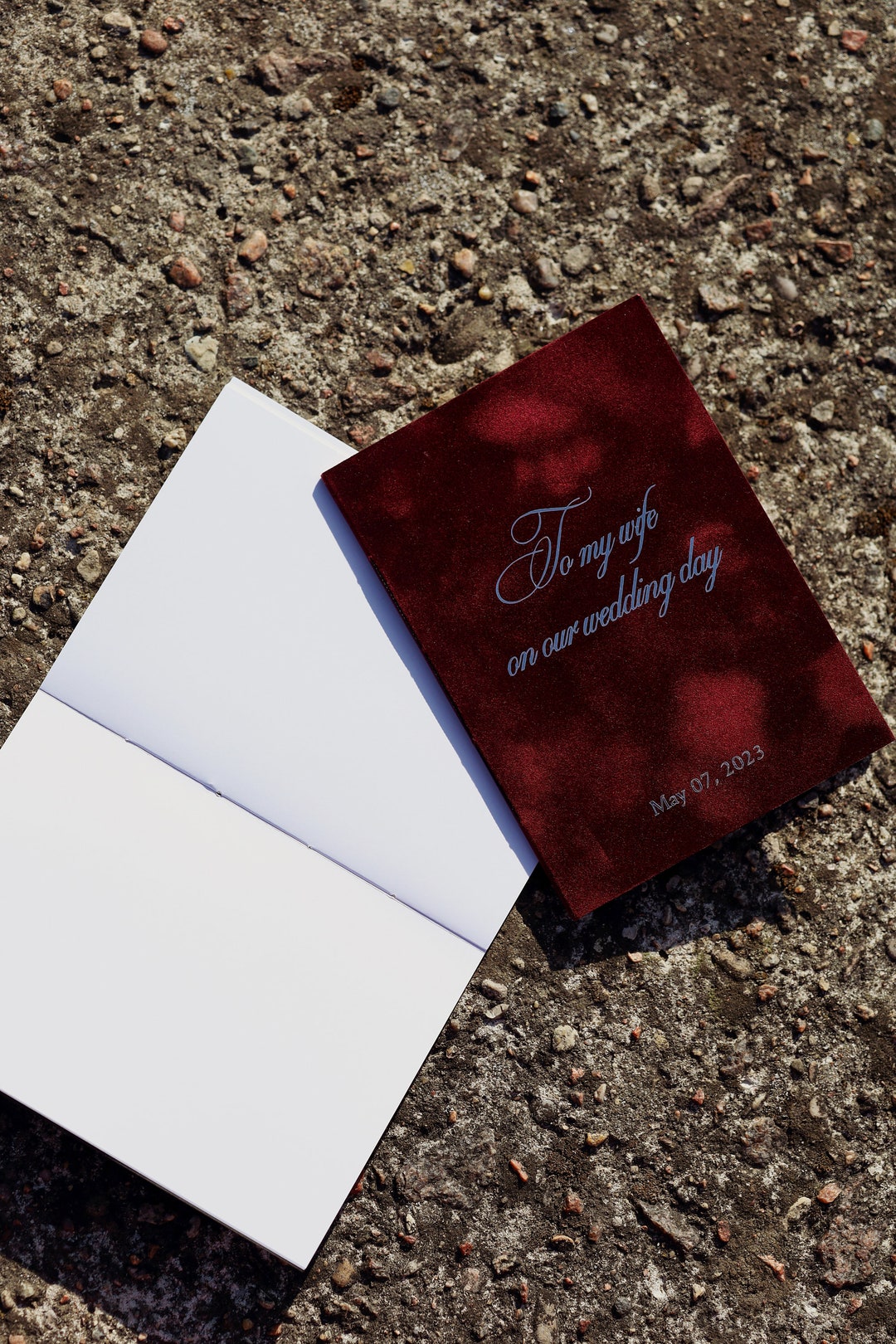 Velvet Paper Vow Books for Wedding, Personalized His and Her Vows ...