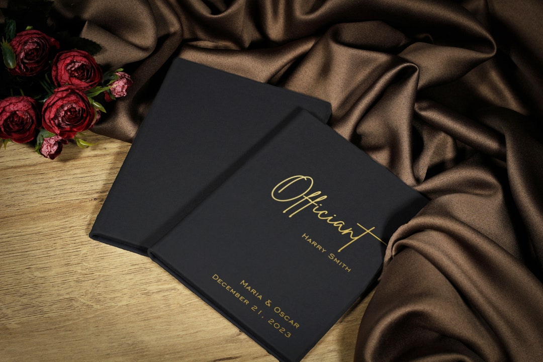 Wedding Ceremony Officiant Book Handmade of Velvet Cover and A4 or A5 ...