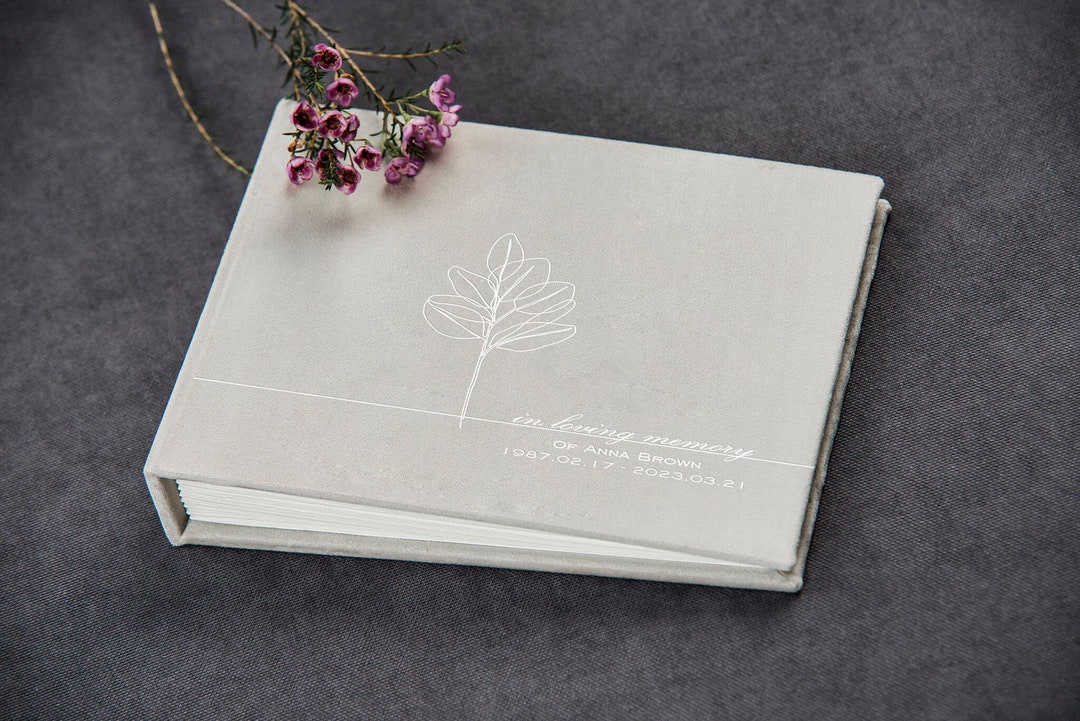 Customized Sympathy Book, Funeral Guest Book for Memories, Personalized ...