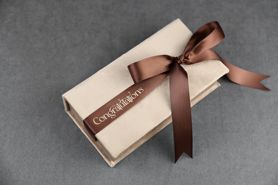 Light Brown or Other Color Gift Box With Ribbon Personalized - Etsy