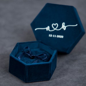 Custom Proposal Ring Box, Personalized Engagement Ring Box, Blue or ...