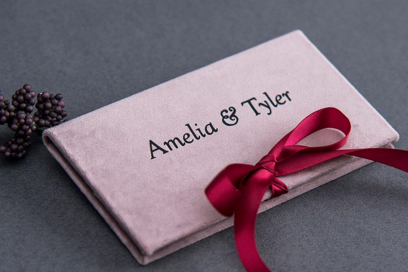Personalized Money Gift Envelope With Satin Ribbon for Wedding, Custom ...
