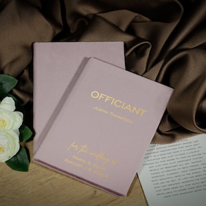 Wedding Ceremony Officiant Book Handmade of Velvet Cover and A4 or A5 ...