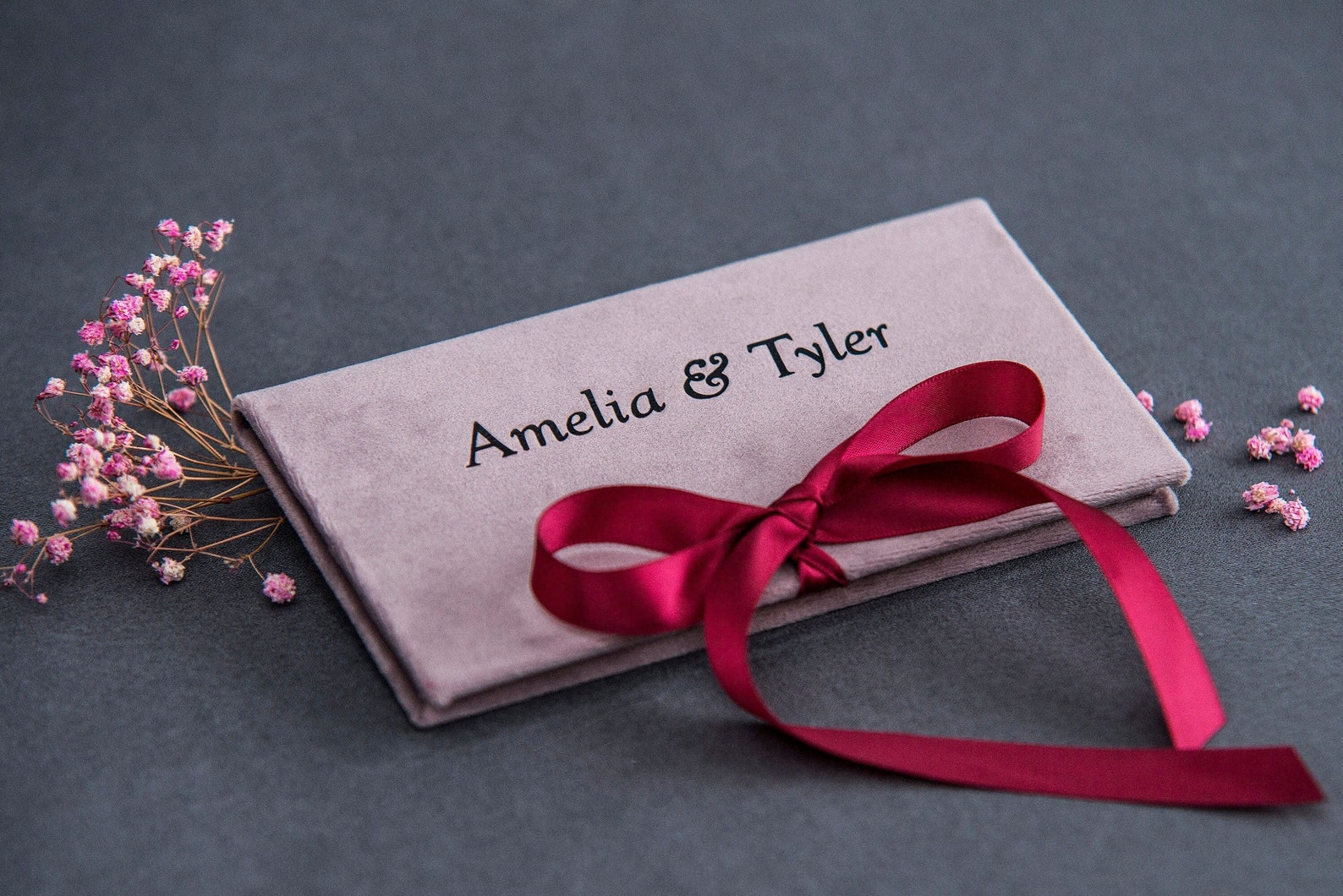 Personalized Money Gift Envelope With Satin Ribbon for Wedding, Custom ...
