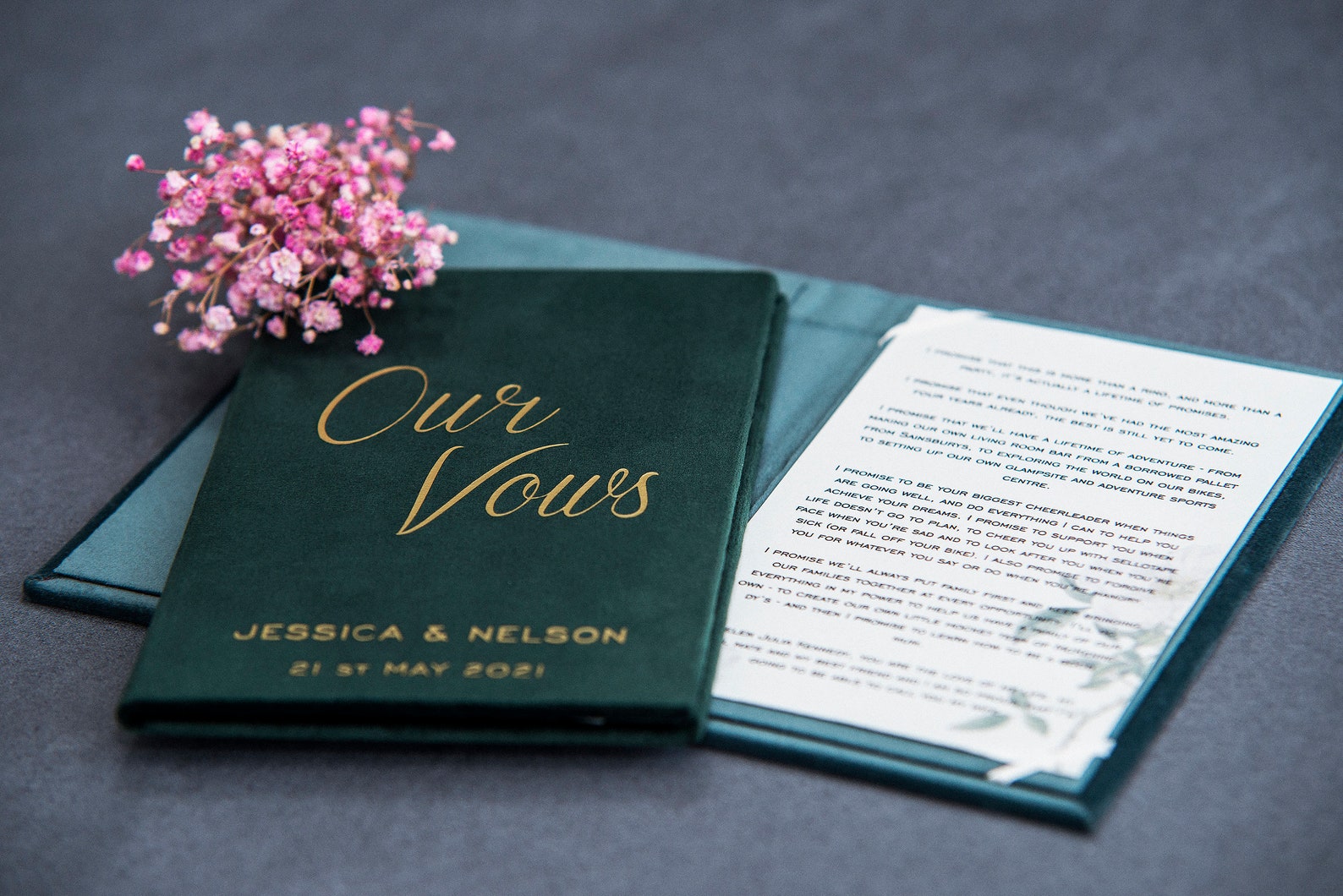 Custom Wedding Officiant Book A4 Size, Velvet Marriage Ceremony Book in ...