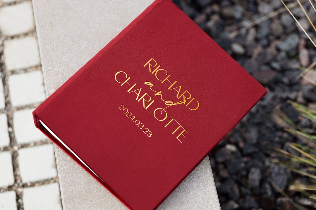 Red Velvet Photo Album, Wedding Instax Scrapbook Album, Wedding ...
