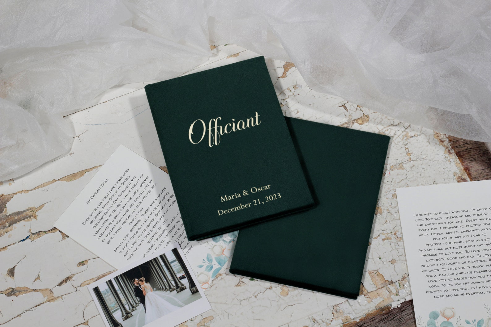 Wedding Officiant Ceremony Book, Personalized Velvet Wedding Book ...