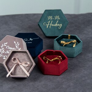 Custom Proposal Ring Box, Personalized Engagement Ring Box, Blue or ...