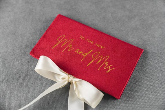 Red Money Gift Envelope With Satin Ribbon Elegant Cash - Etsy