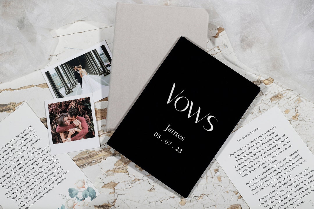Vow Books With Names, Wedding Vow Cases for Bride and Groom, Wedding ...