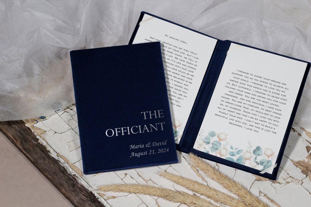 Marriage Officiant Book in A4 Size, Wedding Ceremony Book in Various ...