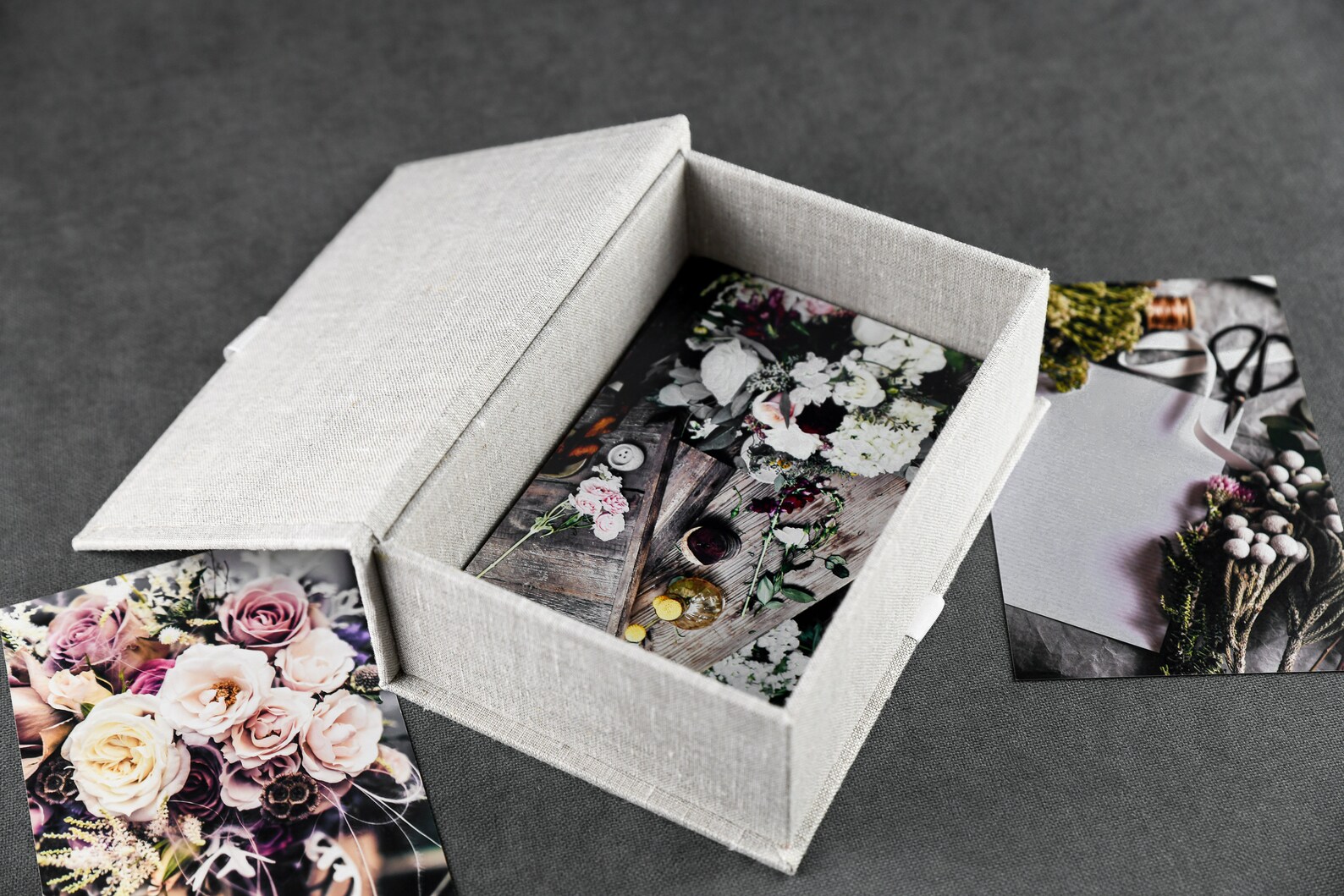Wedding Memory Linen Box, 4x6 or Other Size Photo Storage Box, Custom ...