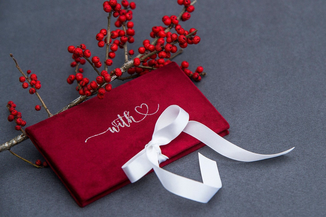 Red Money Gift Envelope With Satin Ribbon Elegant Cash | Etsy