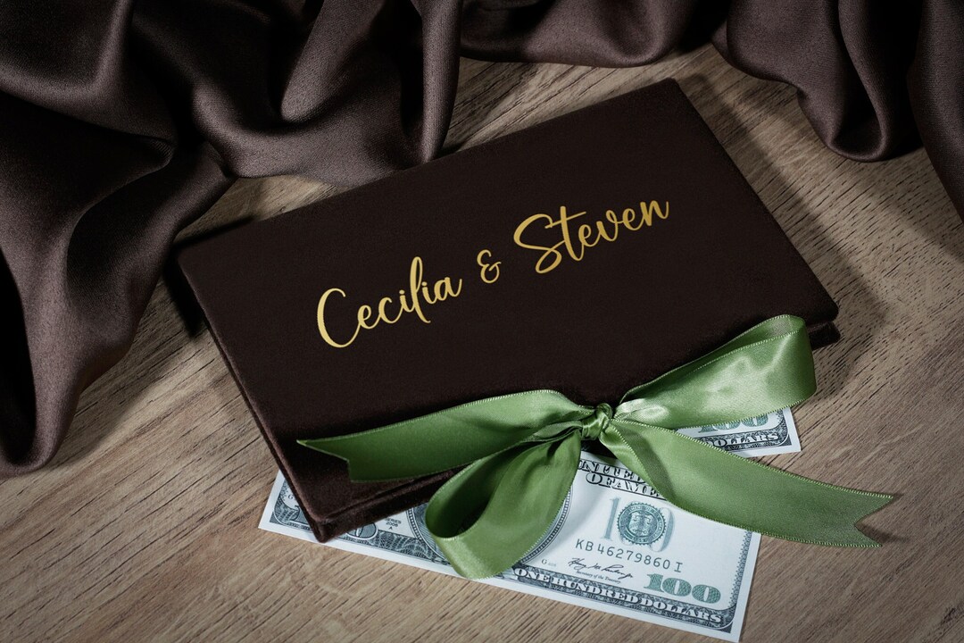 Luxury Money Gift Envelope With Satin Ribbon for Newlyweds, Cash ...