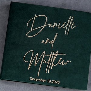 Green or Other Color Velvet Photo Album / Photo Book, Personalized ...