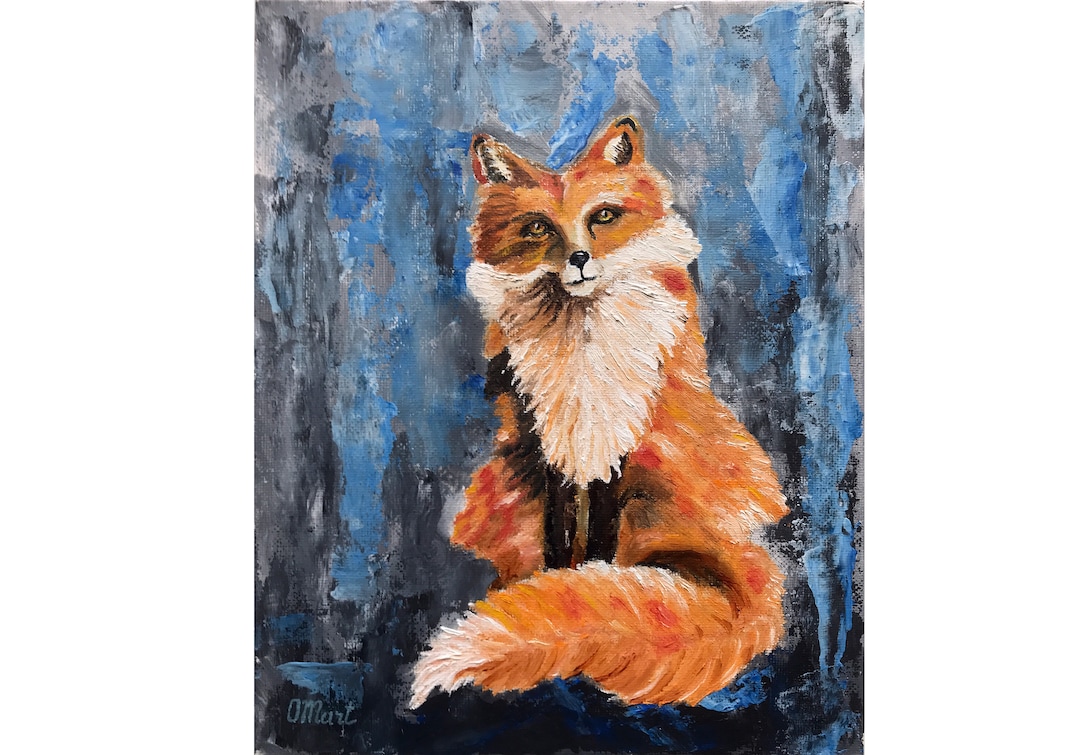 Fox Painting Red Fox Artwork Fox Wall Art Red Fox Painting Fox Original ...