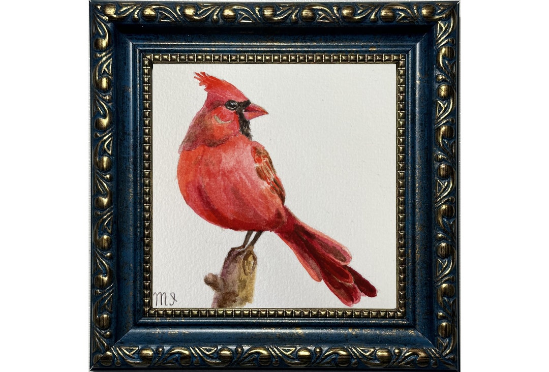 Bird Watercolor Painting Cardinal Artwork Cardinal Watercolor Painting ...