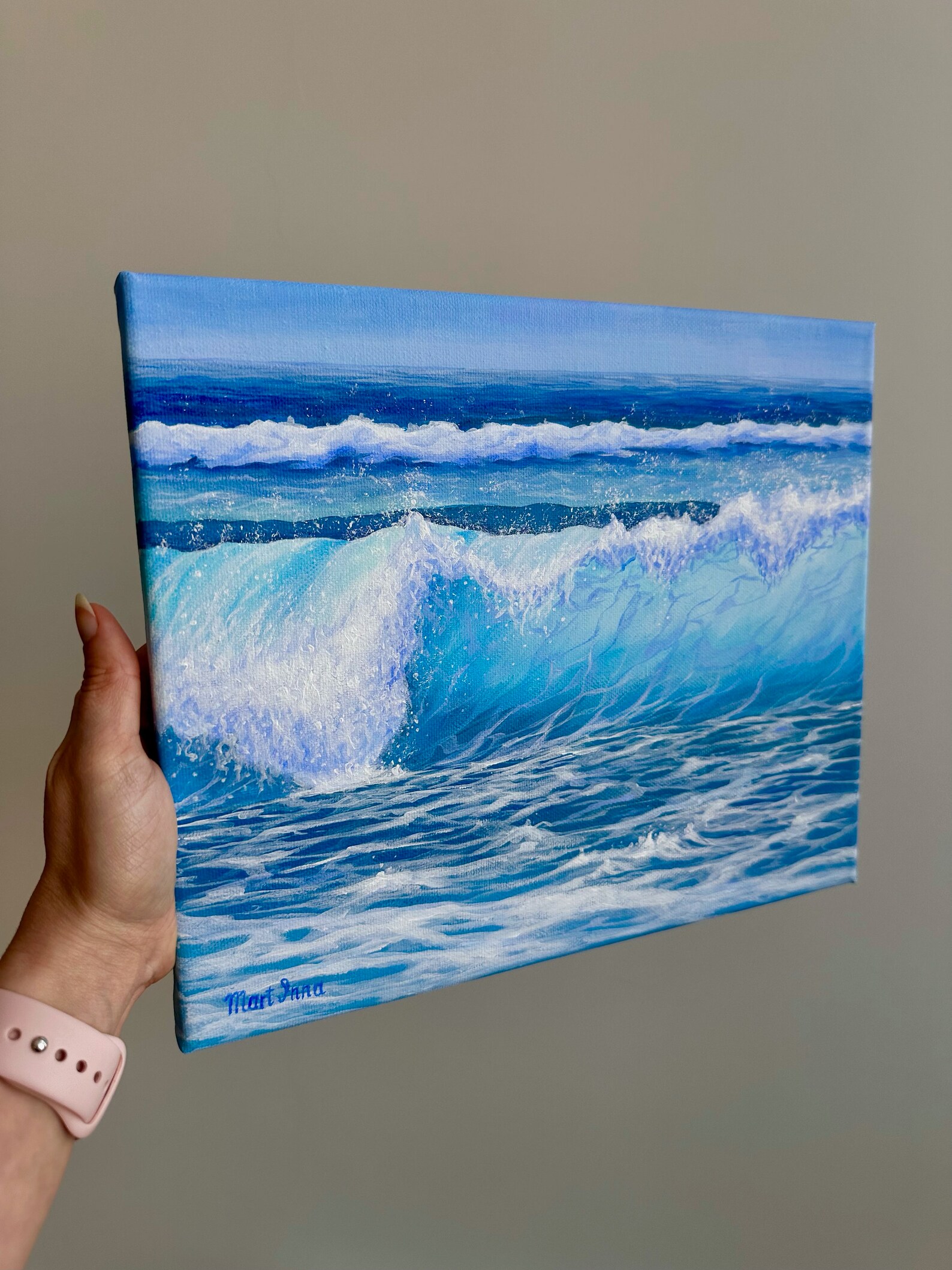 Wave Acrylic Painting Ocean Painting Storm Painting Ocean Artwork Ocean ...