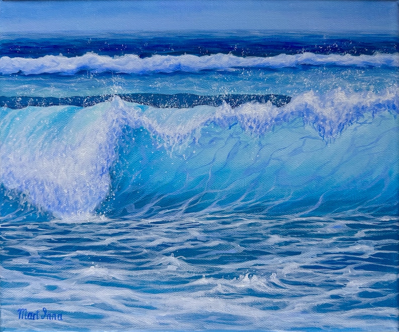 Wave Acrylic Painting Ocean Painting Storm Painting Ocean Artwork Ocean ...