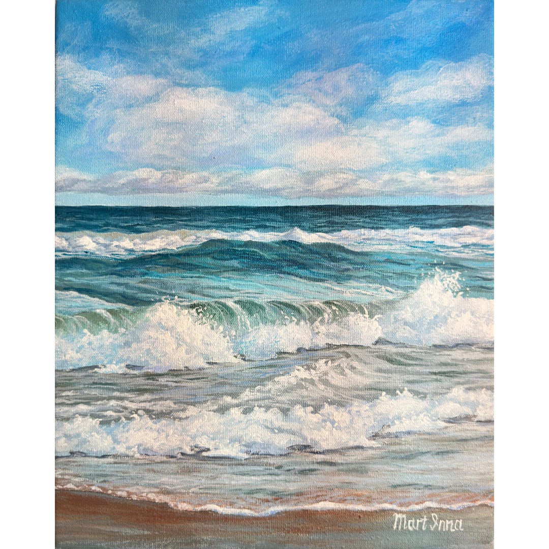 Painting Sea Scape Ocean Painting Storm Painting Ocean Artwork Ocean ...
