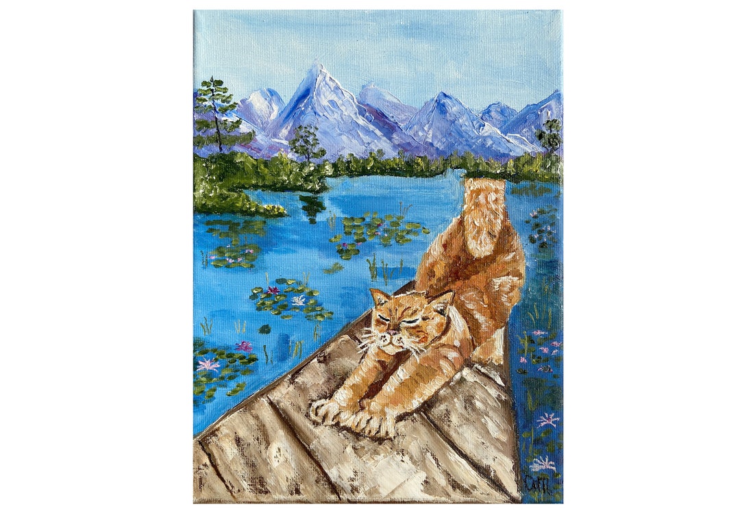 Red Cat Painting Cat Art Work Ginger Cat Painting Original Cat - Etsy