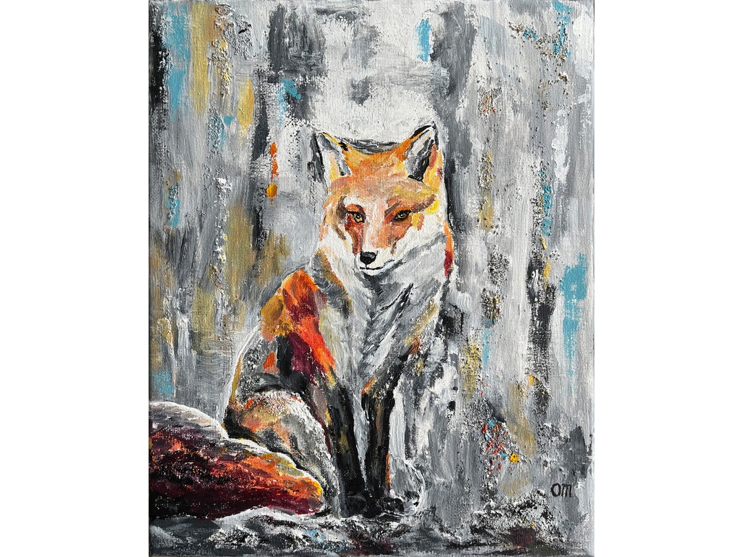 Fox Painting Original Fox Picture Red Fox Artwork Fox Wall Art - Etsy