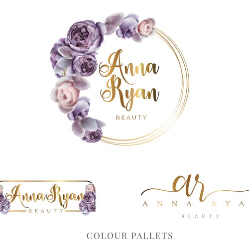 Premade Pink Gold Metallic Business Logo Beauty Logo Foil | Etsy