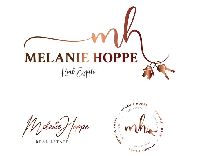 Premade Bronze Metallic Real Estate Logo Design Real Estate - Etsy