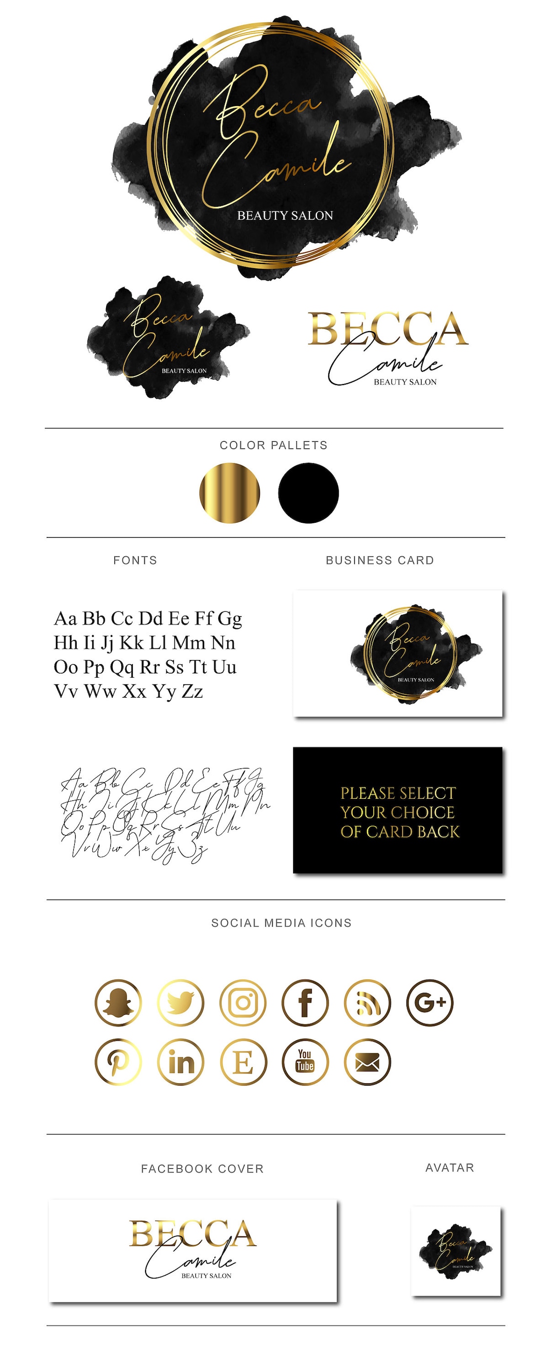 Premade Black and Gold Logo Design Metallic Logo Design Foil - Etsy