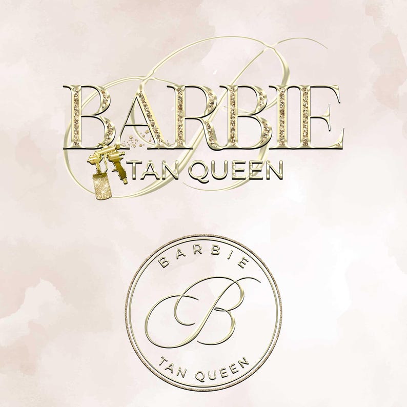 Elegant Digital Spray Tan Logo Design, Glittery Tan Logo, Tanning ...