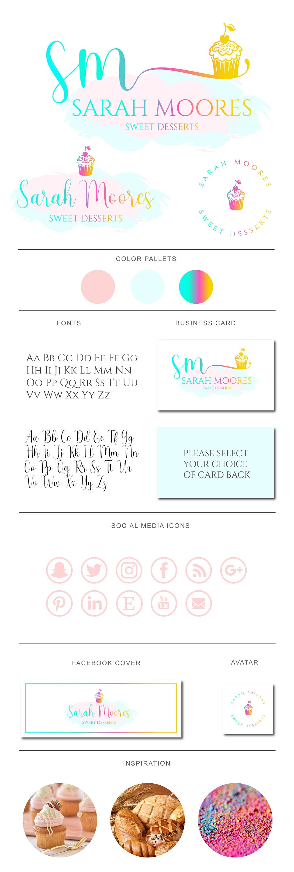 Beautiful Colorful Bakery Logo Design Cup Cake Logo Baking | Etsy