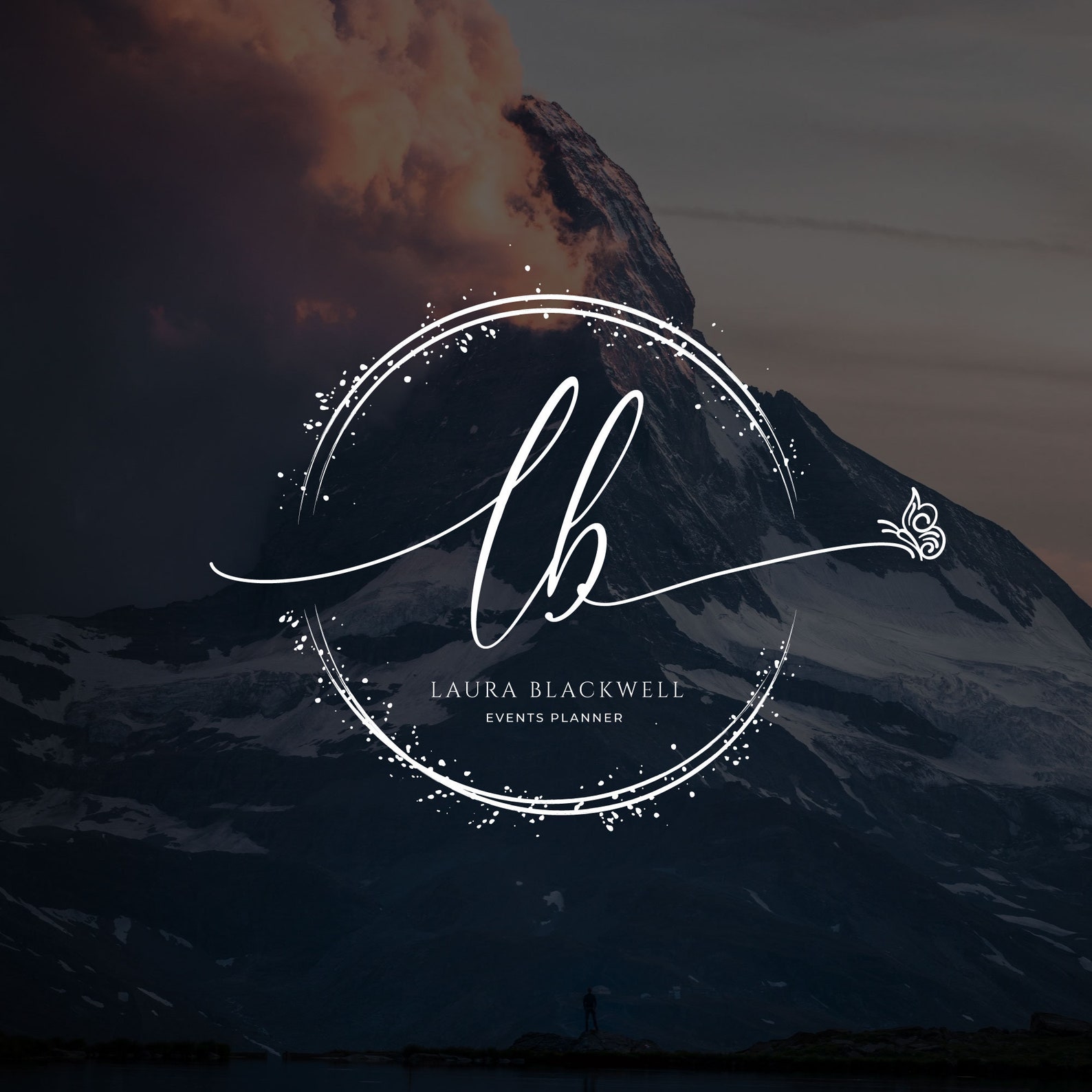 Gorgeous Rose Gold Glittery Logo Design With Butterfly Events - Etsy