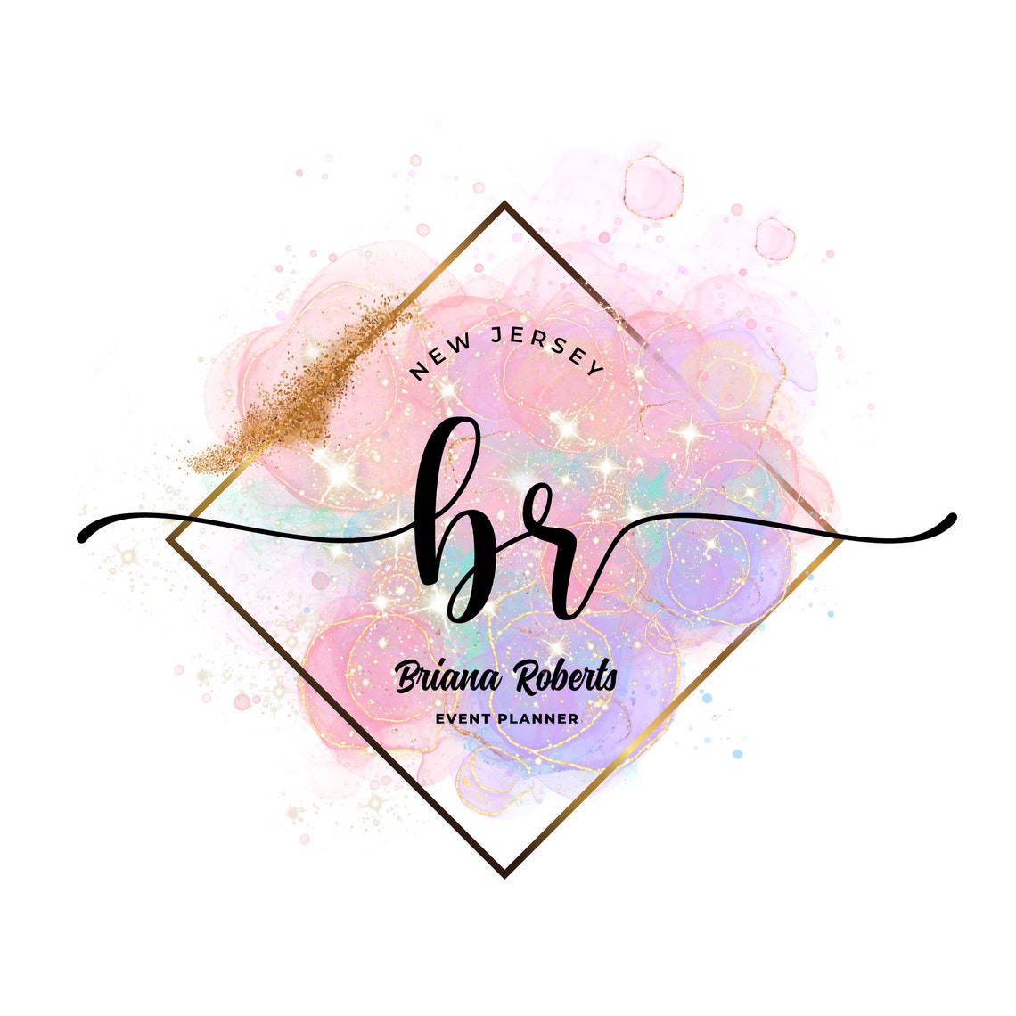 Multicolored Watercolor Logo Design Colorful Logo Design - Etsy