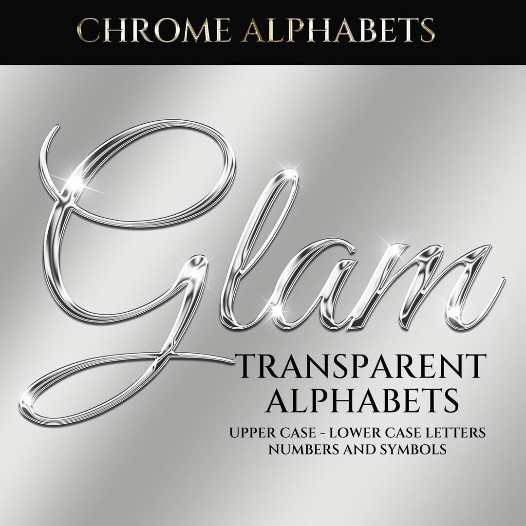 Digital Transparent Silver Alphabets, Silver Script Font Letters ...